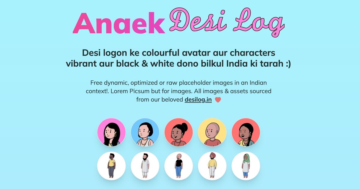Anek Desi Log - Free CC0 Indian Placeholder Images & APIs